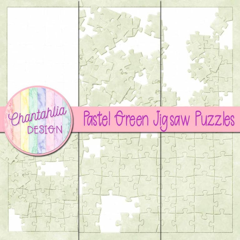 Free Digital Papers featuring Pastel Green Jigsaw Puzzles Designs