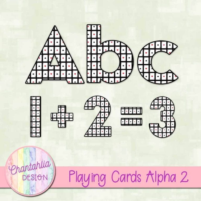 Free Alpha to match the Playing Cards set on Chantahlia Design