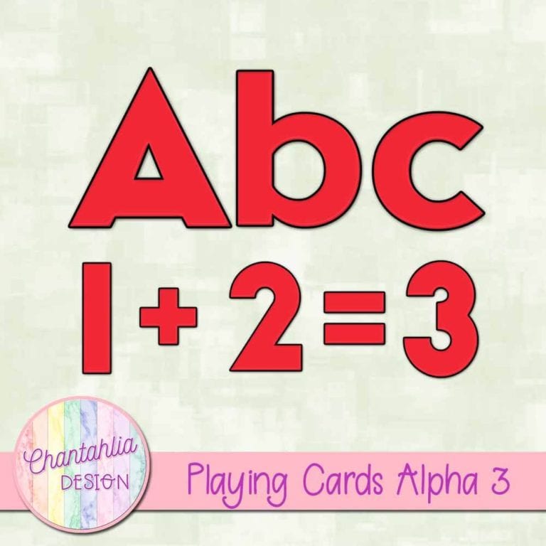 Free Alpha to match the Playing Cards set on Chantahlia Design