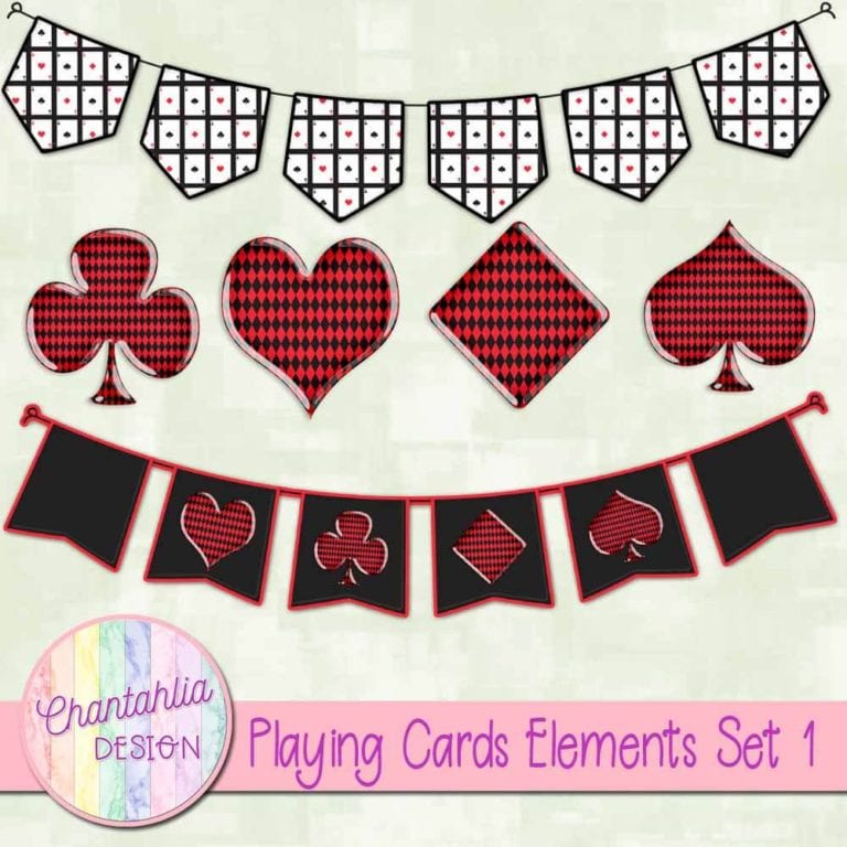 Free Playing Cards Design Elements for Digital Scrapbooking