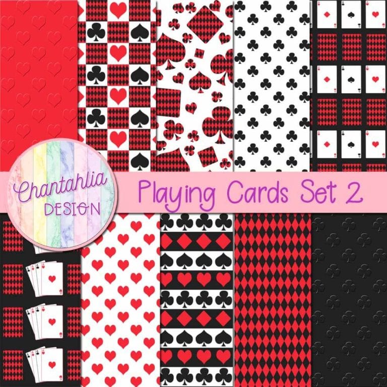 Free Playing Cards Digital Papers for Digital Scrapbooking