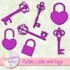 Free Purple Locks and Keys Design Elements