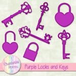 Free Purple Locks and Keys Design Elements