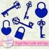 Free Royal Blue Locks and Keys Design Elements
