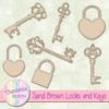 Free Sand Brown Locks and Keys Design Elements