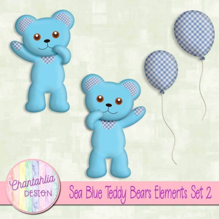 Free Sea Blue Teddy Bears Elements