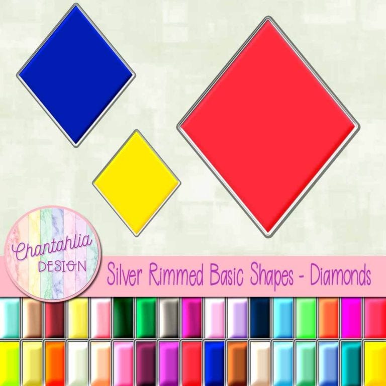 Silver Rimmed Basic Shapes - Diamonds - Chantahlia Design