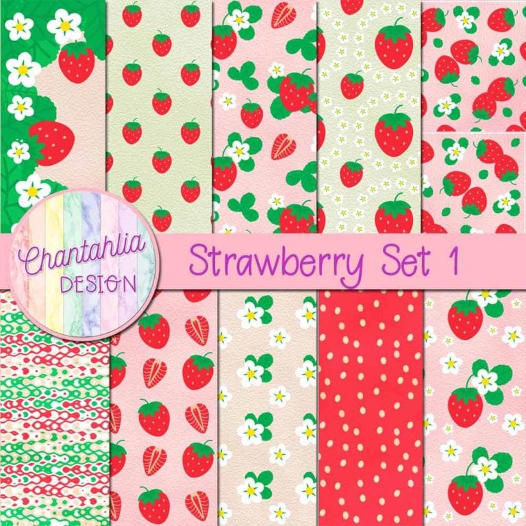 Free Strawberry Digital Papers