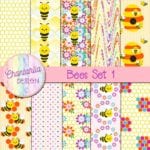 Free Bees Digital Papers