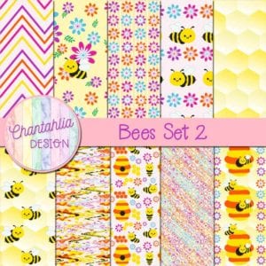 Free Bees Digital Papers