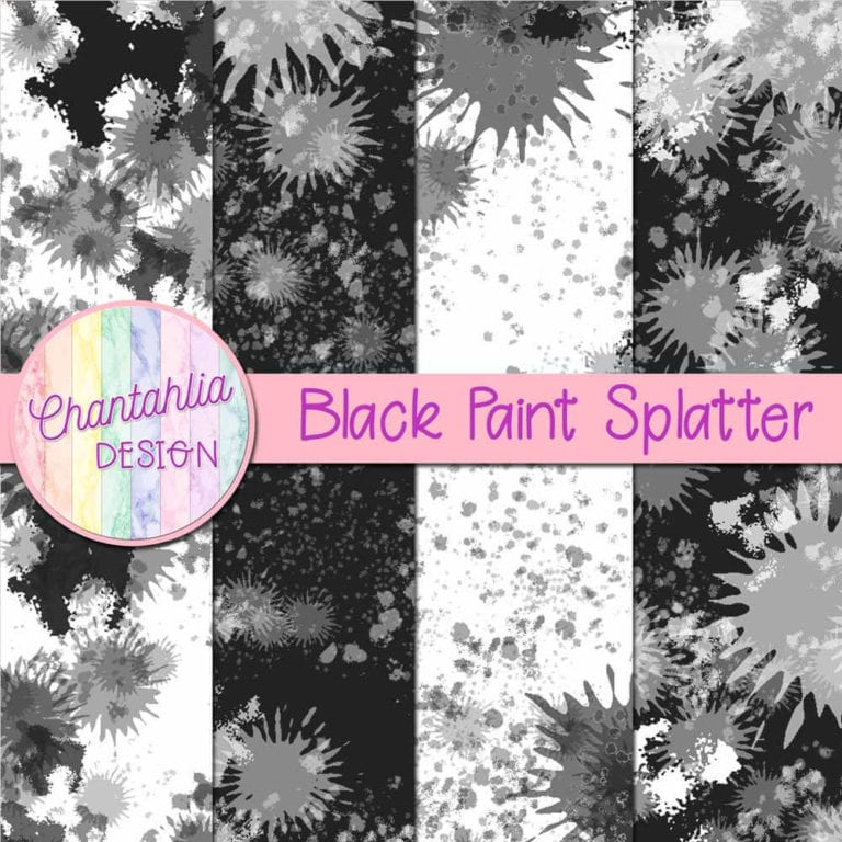 Free Digital Papers featuring Black Paint Splatter Designs