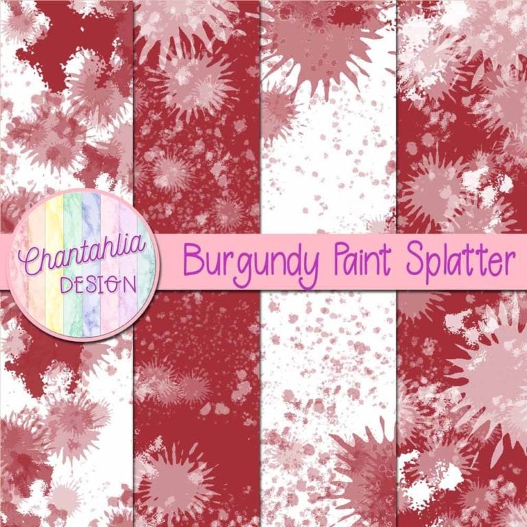Free Digital Papers featuring Burgundy Paint Splatter Designs