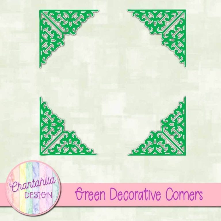 Free Decorative Corners Design Elements in Green