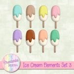 Free Ice Cream Design Elements for Digital Scrapbooking
