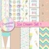 Free Ice Cream Digital Papers for Digital Scrapbooking