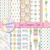 Free Ice Cream Digital Papers for Digital Scrapbooking