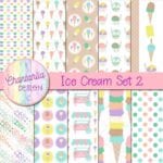 Free Ice Cream Digital Papers for Digital Scrapbooking