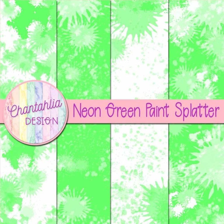 Free Digital Papers featuring Neon Green Paint Splatter Designs