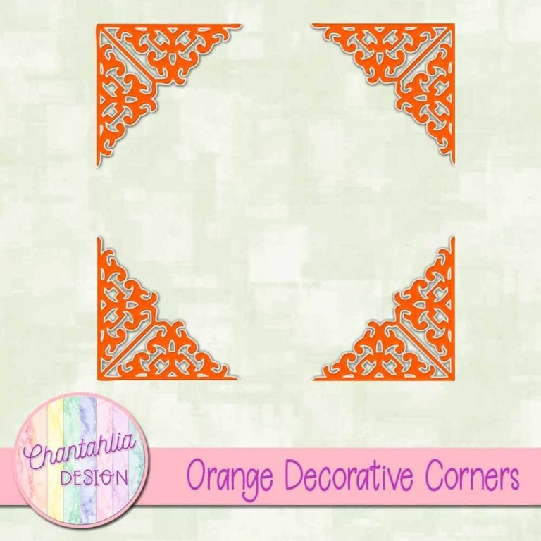 Free Decorative Corners Design Elements in Orange