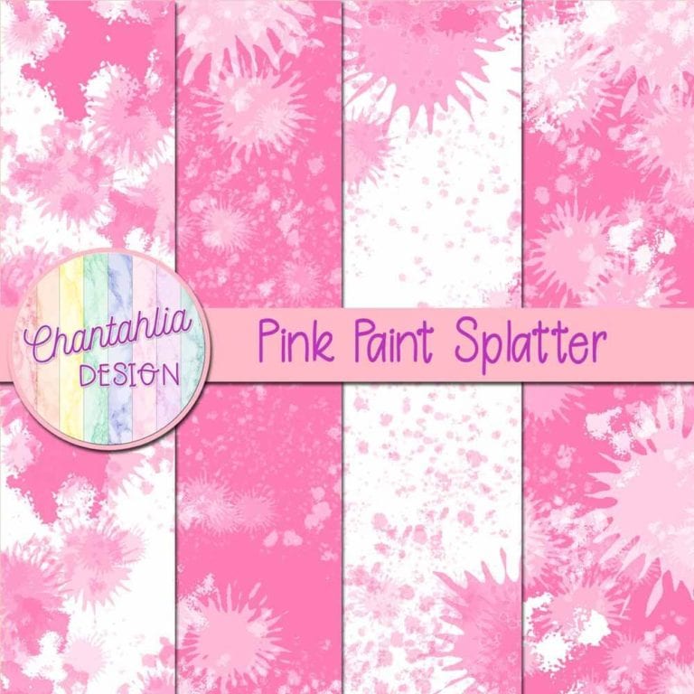 Free Digital Papers featuring Pink Paint Splatter Designs