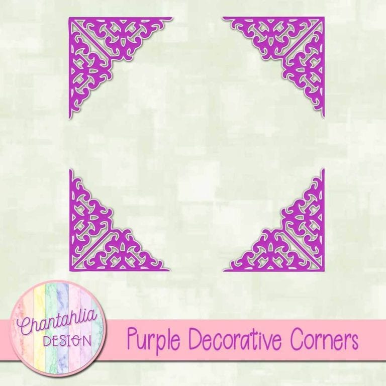 Free Decorative Corners Design Elements in Purple
