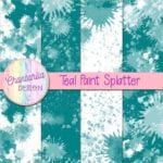 Free Digital Papers featuring Teal Paint Splatter Designs