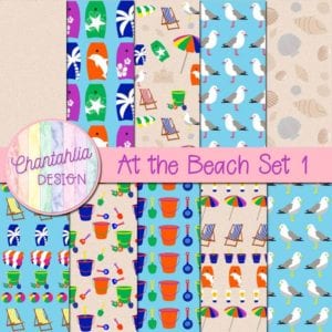 Free At the Beach Digital Papers