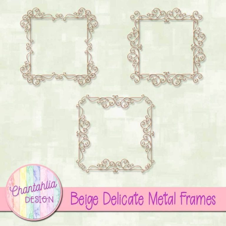 Free Beige Delicate Metal Frames Design Elements