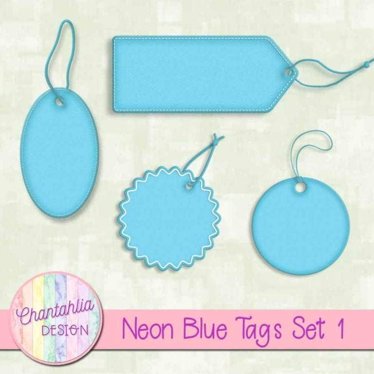 Free Neon Blue Tags