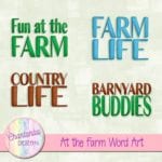 Free At the Farm Word Art