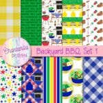 Free Backyard BBQ Digital Papers