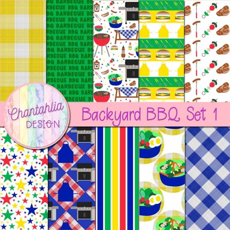 Free Backyard BBQ Digital Papers
