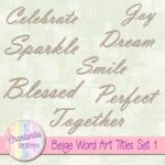 Free Beige Word Art Titles Design Elements