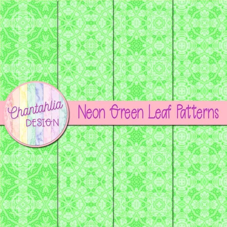 Free Digital Papers featuring Neon Green Leaf Patterns Designs