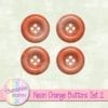 Free Neon Orange Buttons Design Elements
