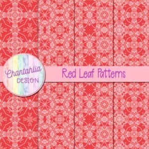 Free Digital Papers featuring Red Leaf Patterns Designs