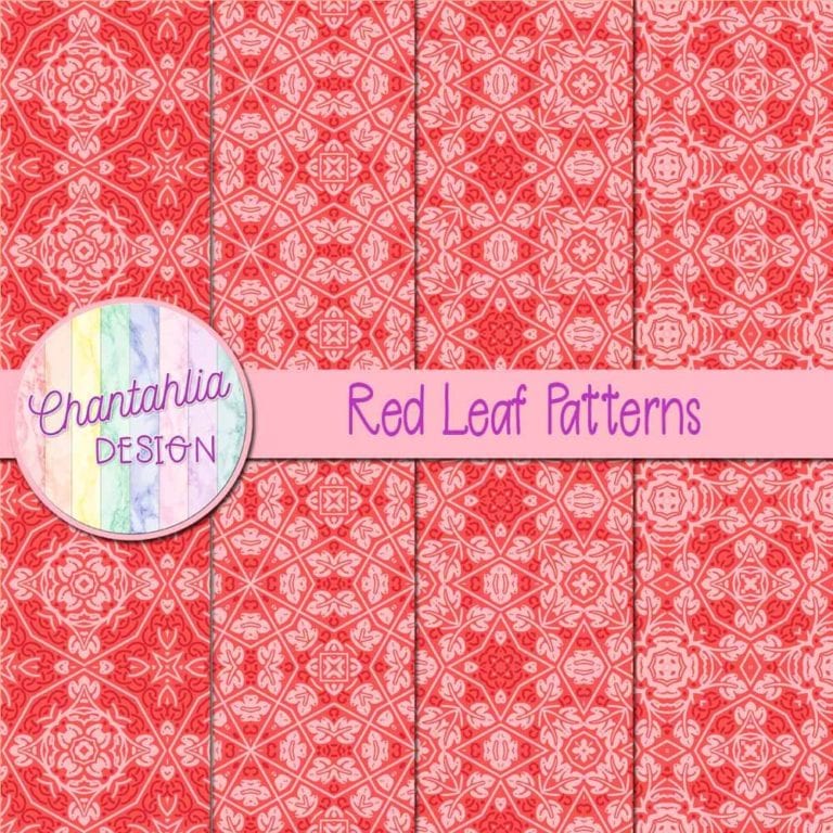 Free Digital Papers featuring Red Leaf Patterns Designs