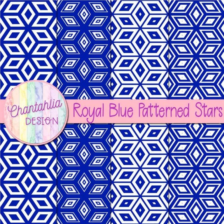 Free Digital Papers featuring Royal Blue Patterned Stars Designs