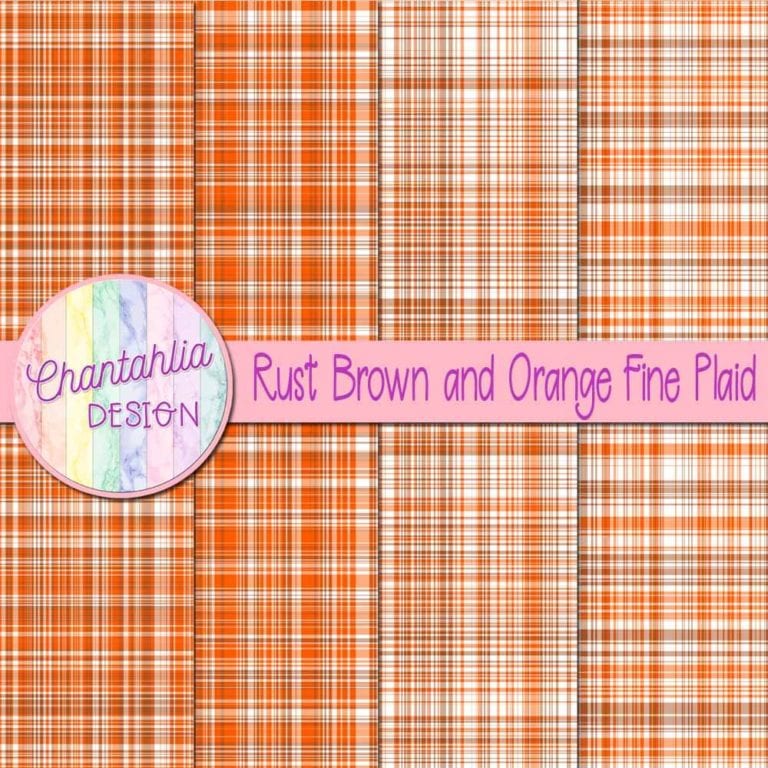 Free Rust Brown and Orange Digital Papers with Fine Plaid Designs