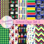 Free School Days Digital Papers for Digital Scrapbooking and Other Crafts