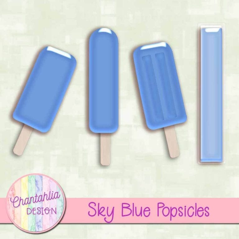 Free Sky Blue Popsicles Design Elements