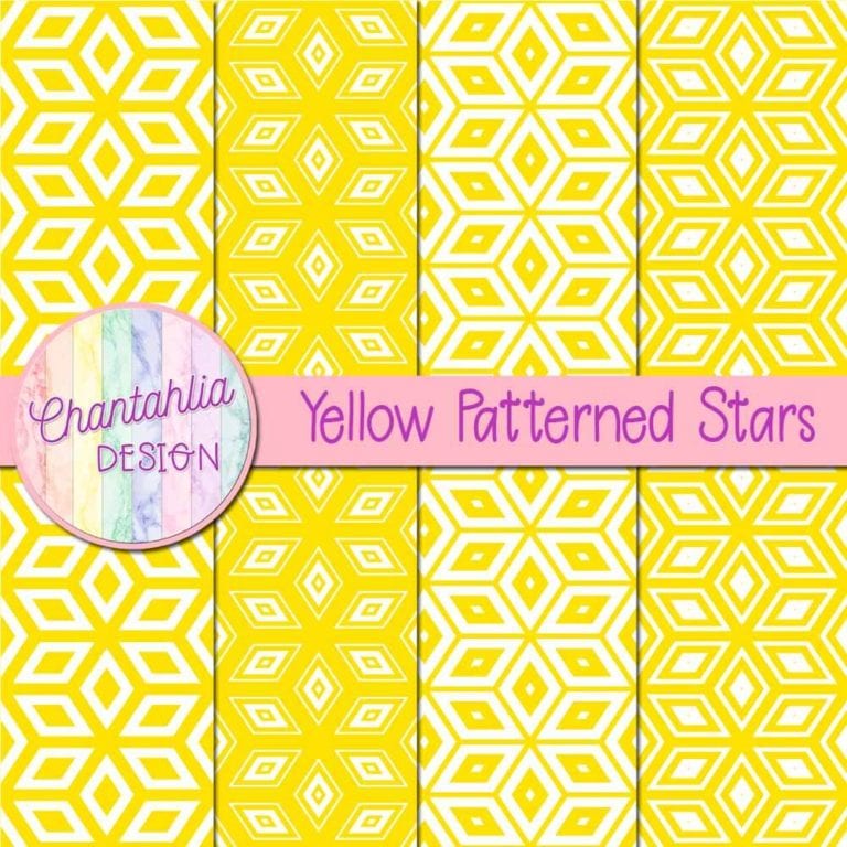 Free Digital Papers featuring Yellow Patterned Stars Designs