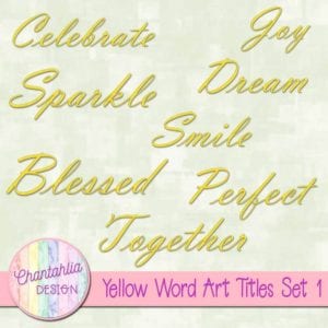 Free Yellow Word Art Titles Design Elements
