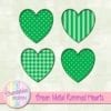 Free Green Metal Rimmed Hearts Design Elements