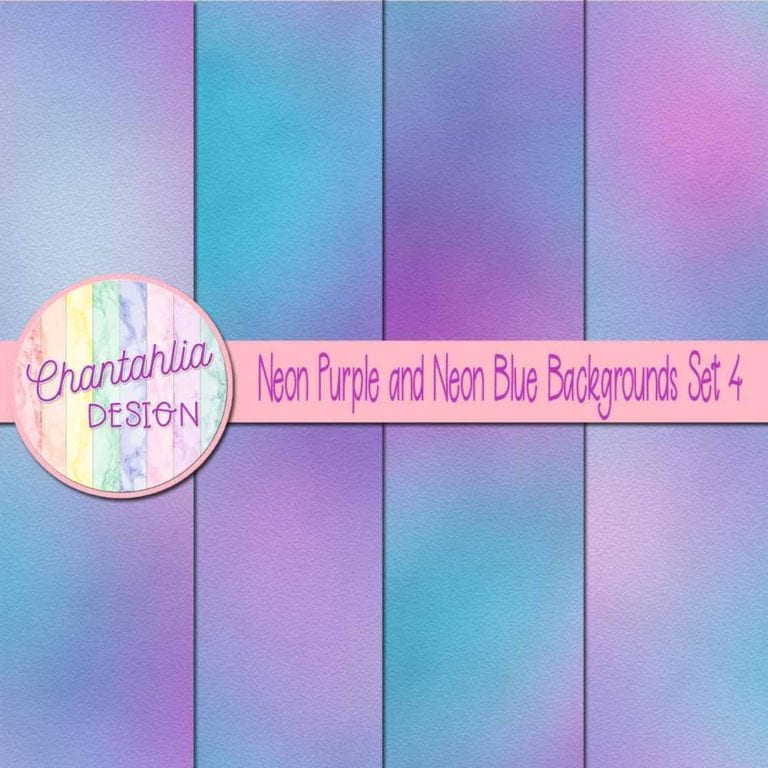 Free Neon Purple and Free Neon Blue Digital Paper Backgrounds