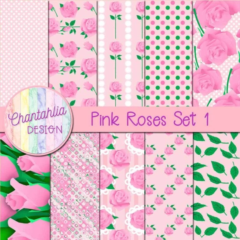 Free Pink Roses Digital Papers