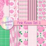 Free Pink Roses Digital Papers