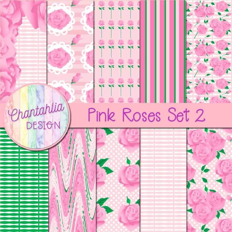 Free Pink Roses Digital Papers