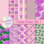 Free Purple Roses Digital Papers