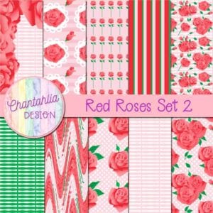 Free Red Roses Digital Papers